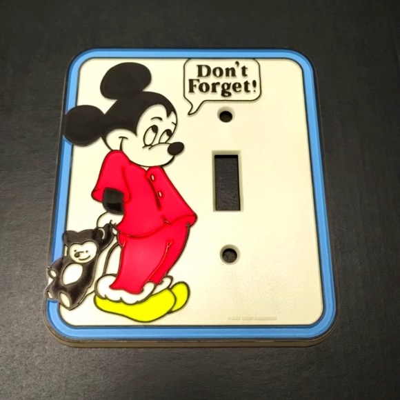 Other | Vintage Mickey Mouse Light Switch Plate Cover Disney Glow Dark ...